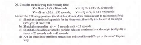 Solved Q Consider The Following Fluid Velocity Field V I Chegg