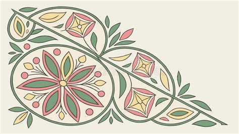 Decorative Corner Element With Floral And Geometric Patterned Design Vector Design Generative Ai