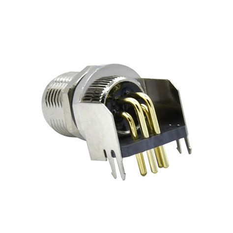 Waterproof Electric M8 Right Angle Connector 3 Pin Male Pcb Panel Rear Mount