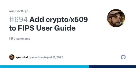 Add Crypto X To FIPS User Guide Issue Microsoft Go GitHub