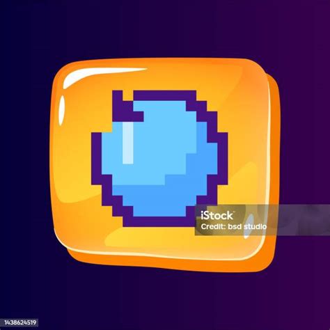 system update glossy ui button with pixelated color icon stock