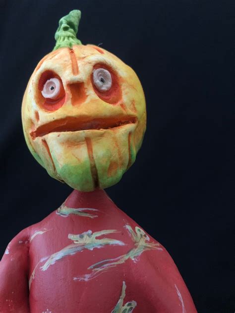 Bobblehead Mache Pumpkin Candy Container Etsy