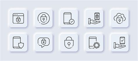 Premium Vector Protection Neomorphic Icons Set Speech Bubble Access