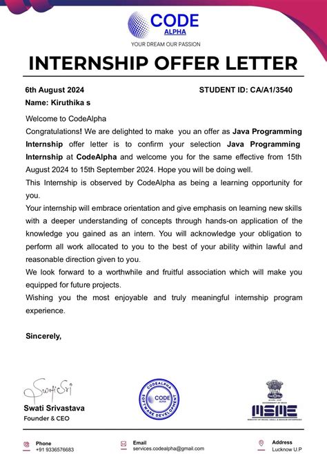 Internship Careergrowth Newbeginnings Codealpha Kiruthika Srinivasan