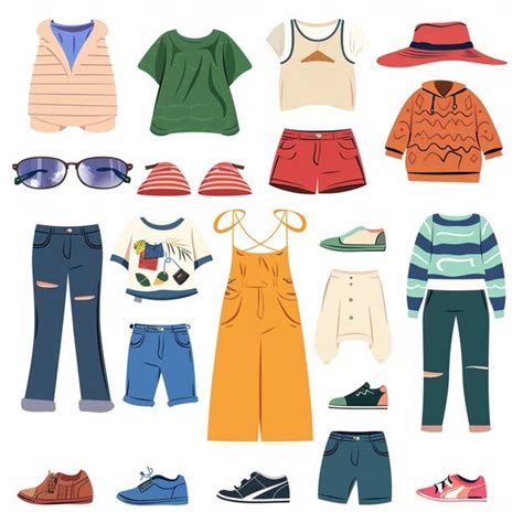 Ilustración Vectorial Moda Uso Conjunto Aislado Ropa Ropa Diseño De