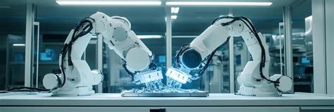 Robots Assembling Products On An Industrial Line Premium Ai Generated