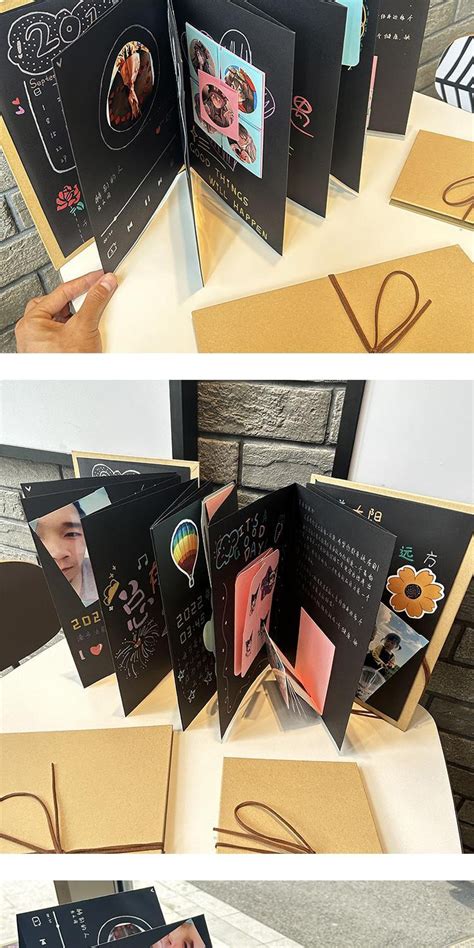 臺灣出貨🌟風琴折疊相冊手工diy立體書自製紀念冊情侶戀愛寶寶成長七夕禮物 蝦皮購物