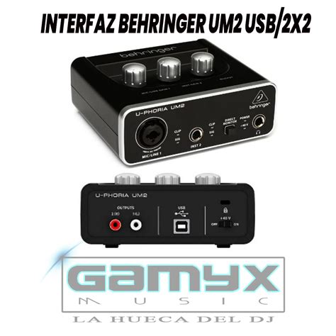 Interfaz Behringer Um2 Usb 2x2 48khz Midas Gamyx Music