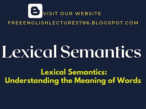 lexical semantics understanding the meaning of words