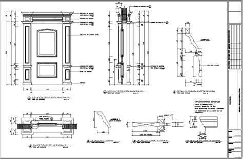 Traditional Wooden Main Door Detail Drawing In Dwg Autocad File Door