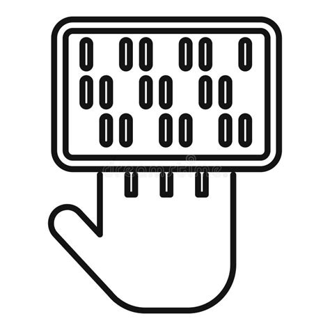 Scanning Palm Fingers Icon Outline Vector Solitary Smart Stock Vector