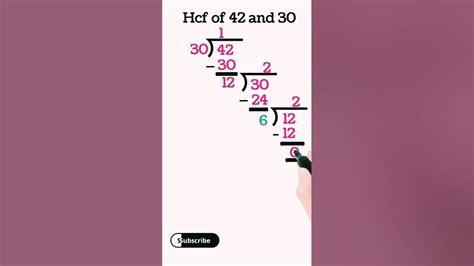 Hcf Hcf By Division Method Hcf Of 2 Numbers Hcf Of 42 And 30