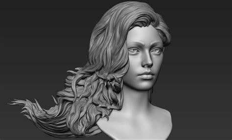 Female Head With Hair 87 3d Model By Grihaos001