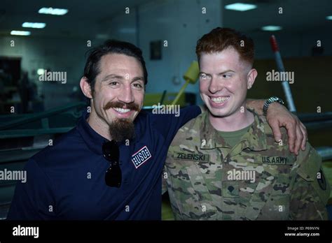 Ufc Fighter Tim Kennedy Poses With A Soldier As Army Gen Frank Grass