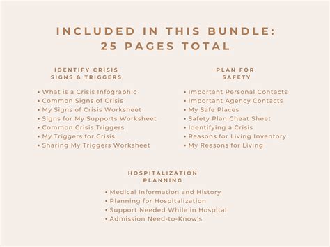 Crisis And Safety Plan Workbook Mental Health Therapy Pdf Etsy