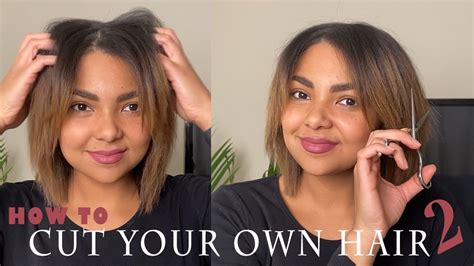 How To Cut Your Own Hair At Home Diy Layered Bob Haircut Curtain