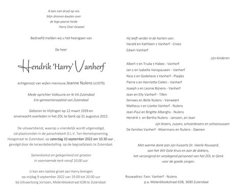 Harry Vanherf 31082022 In Gedachten