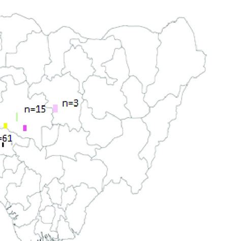 Proportion Of Individuals Sampled From Each Region With Colour