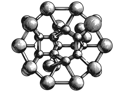 Handdrawn Molecular Structure Sketch On White Background Vector