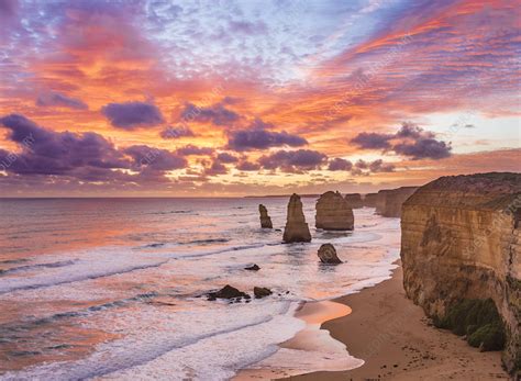 Sunset At Twelve Apostles Victoria Australia Stock Image F034