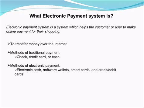 Electronic Payment System Ppt