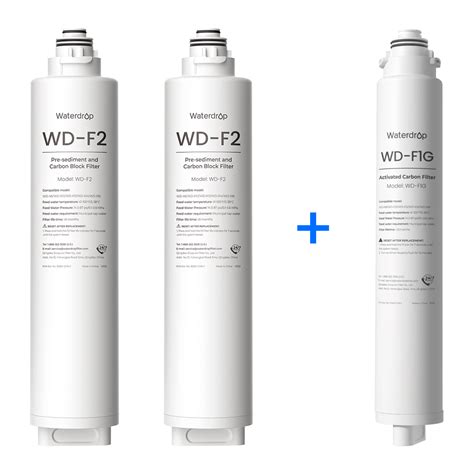 Waterdrop X8 Ro System Replacement Filter Combo Set 800gpd