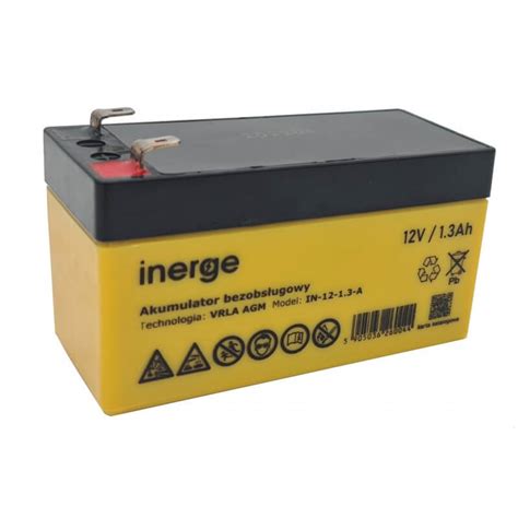 Akumulator AGM 12V 1.3Ah INERGE - sklep internetowy inerge.pl