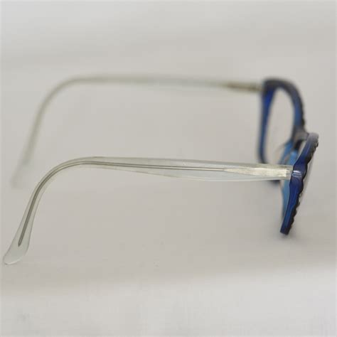 Miyagi 2598 Charisma Black On Blue Eyeglass Frames With Notched