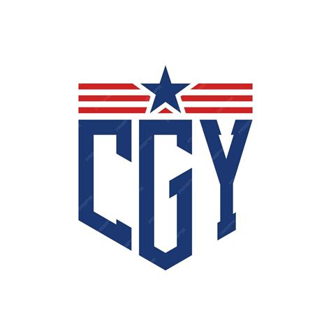 Premium Vector Patriotic Cgy Logo With Star And American Flag Straps Letter Cgy Logo With Usa Flag