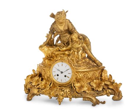 Lot A French Gilt Bronze Japy Freres Mantel Clock