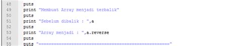 Nemure No King Logika Operasi Array Pada Ruby