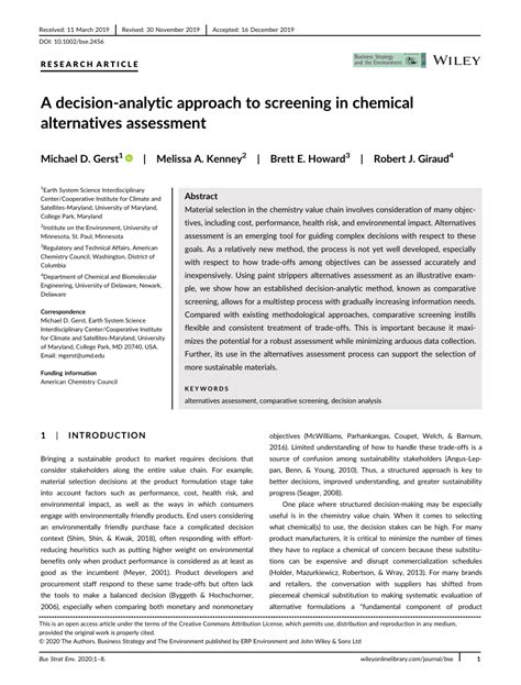 Pdf A Decision‐analytic Approach To Screening In Chemical