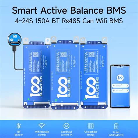 100balance 4 24s 40 150a Active Balance Bms Smart Built In Bt100a 4s 8s