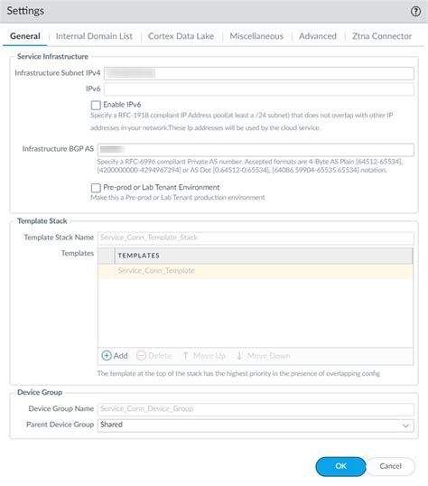 Configure The Prisma Access Service Infrastructure