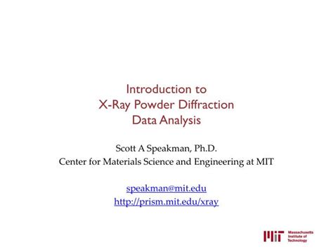 Ppt Introduction To X Ray Powder Diffraction Data Analysis Powerpoint