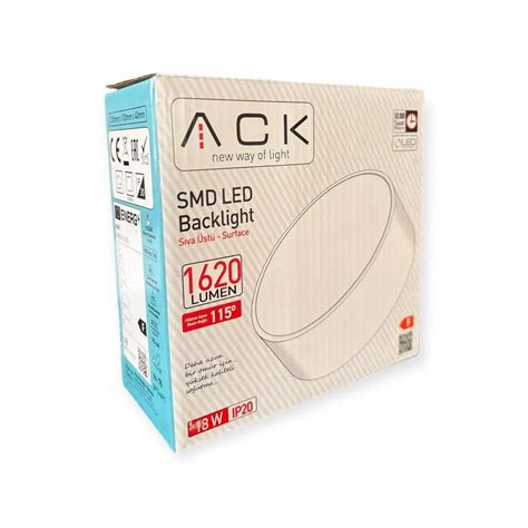 Ack 18w Beyaz 6500k Siva Üstü Yuvarlak Led Panel Ap05 01830