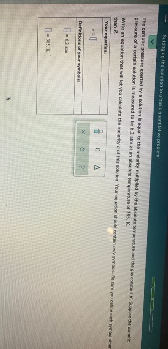 Solved Setting Up The Solution To A Basic Quantitative Problem The