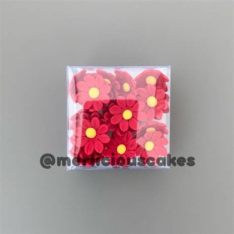 Jual Daisy 45 Merah Bunga Gumpaste Flower Cake Kue Topper Shopee