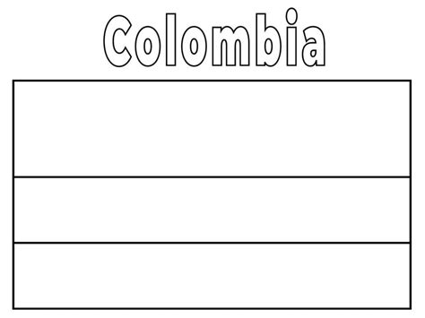 Flag Of Colombia Coloring Page