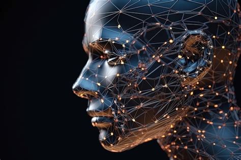 Premium Ai Image Artificial Intelligence Ai Robot Human Head Connected Lines With Neural