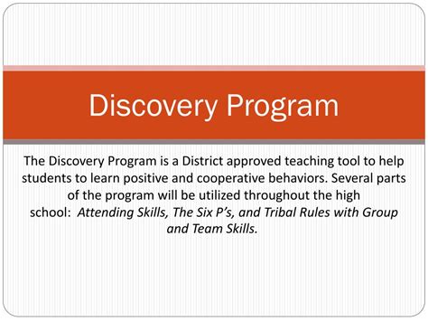 Ppt Discovery Program Powerpoint Presentation Free Download Id2232788