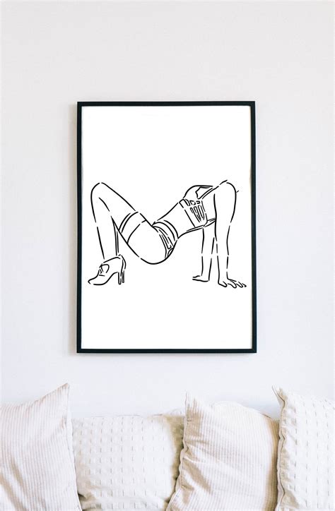 Erotic Art Harness Art Bondage Art Line Drawing Rope Etsy