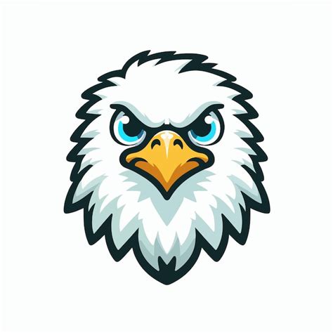 Premium Vector Cute Eagle Head Face Cartoon Vector On White Background
