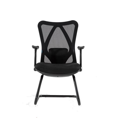 Black Pu Leather Conference Non Swivel Office Chair Water Resistant