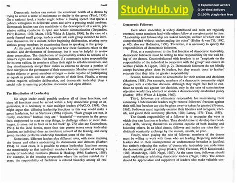 A Definition And Illustration Of Democratic Leadership Pdf