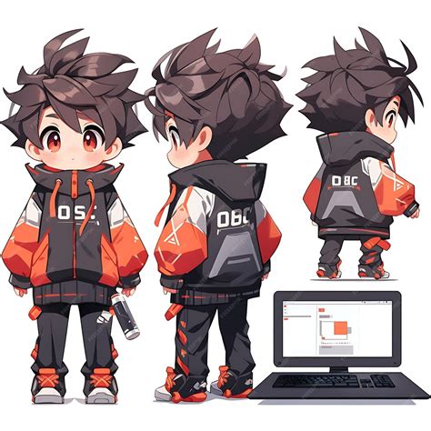 Colorful Male Chibi Kawaii Web Developer Geek Chic Style Techie Color