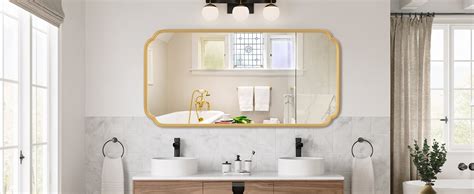 Ferytange Gold Mirrors For Bathroom 18 X 24 Rectangular Wall Mirror For Bathroom