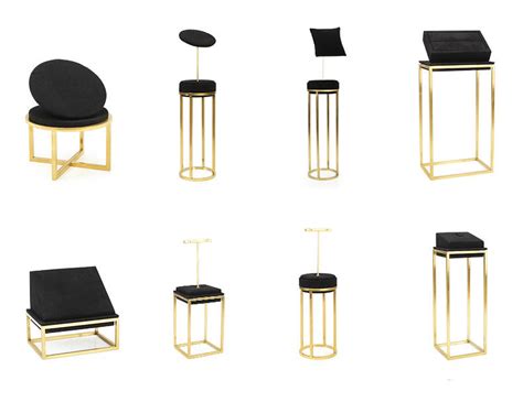 Luxury Black Velvet Tall Jewelry Display Stand