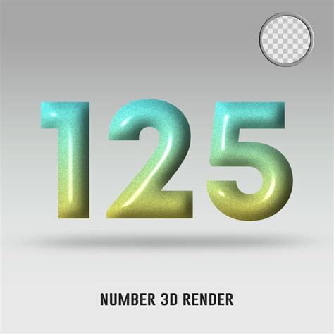 Premium Psd 3d Render Number 125 Yellow Tosca Gradient Color