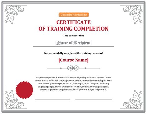 Free Printable Training Certificate Templates Word Pdf Forklift